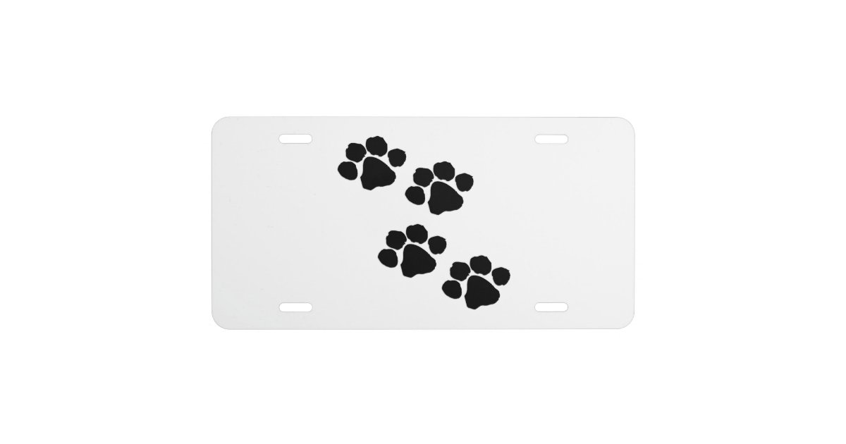 Pets Paw Prints License Plate | Zazzle