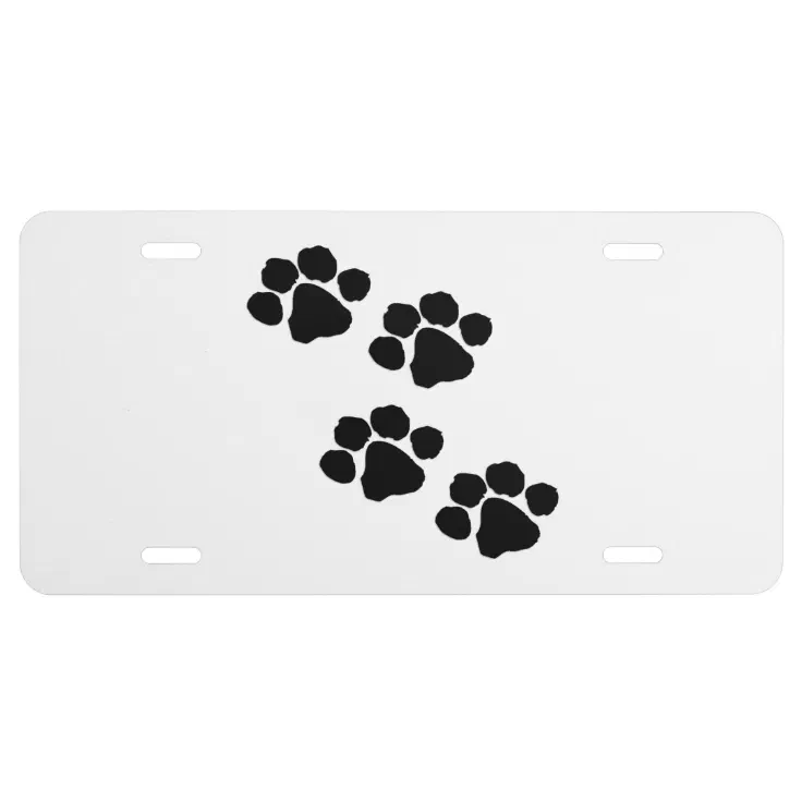 Pets Paw Prints License Plate | Zazzle