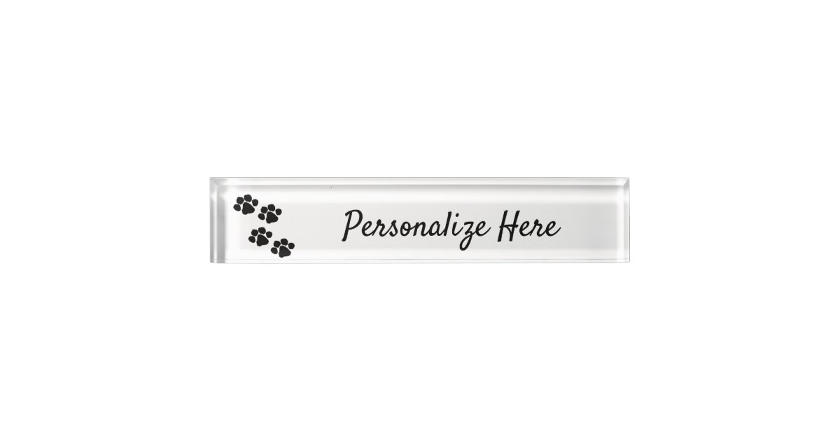 Pets Paw Prints Name Plate | Zazzle