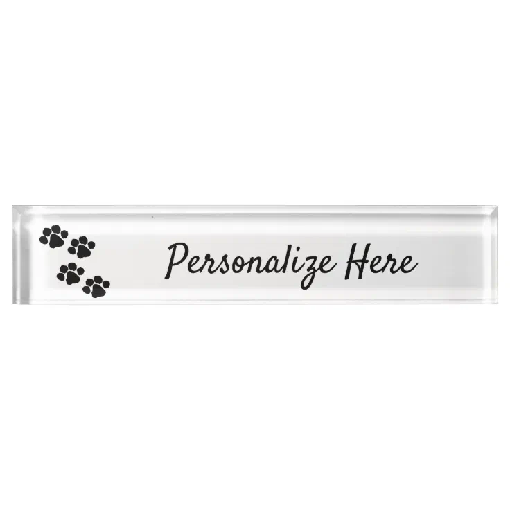 Pets Paw Prints Name Plate | Zazzle