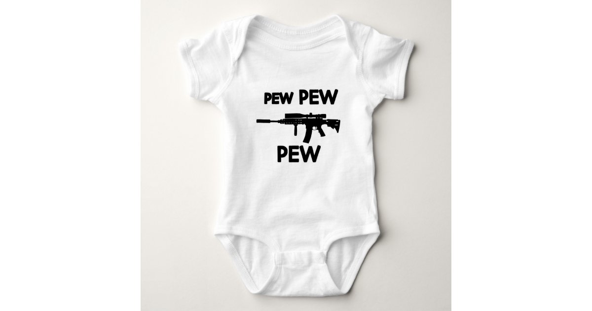Pew pew gun baby bodysuit | Zazzle