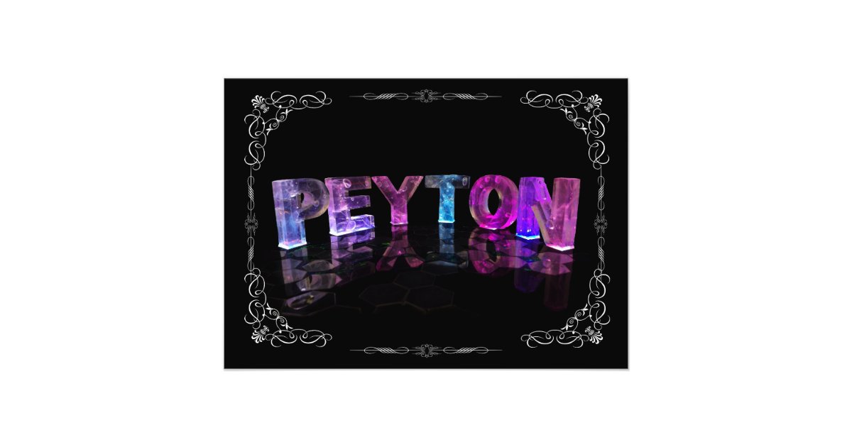 Peyton - The Name Peyton in 3D Lights (Photograph Photo Print | Zazzle