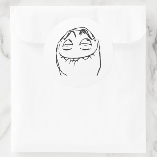 PFFTCH Laughing Rage Face Comic Meme Classic Round Sticker | Zazzle
