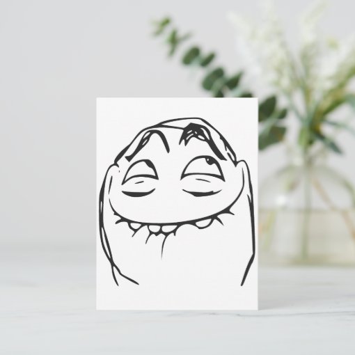 PFFTCH Laughing Rage Face Comic Meme Postcard | Zazzle