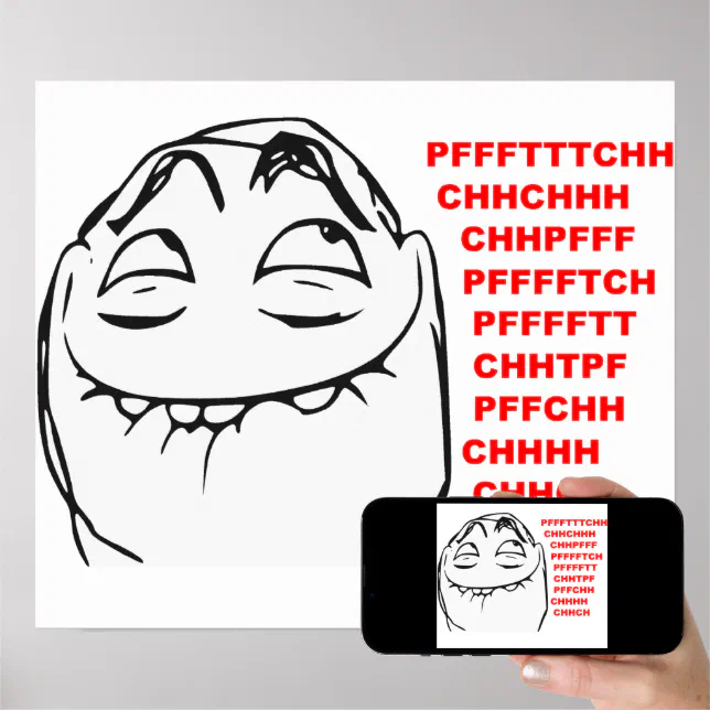 PFFTCH Laughing Rage Face Comic Meme Poster | Zazzle