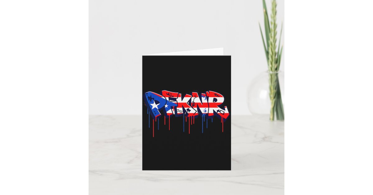 Pfknr Puerto Rico Flag Graffiti Coquí Heritage Card | Zazzle