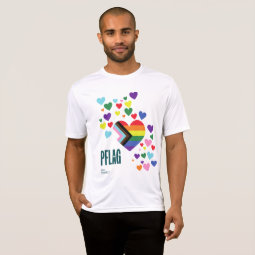 PFLAG Pride Shirt Sport-Tek white background | Zazzle