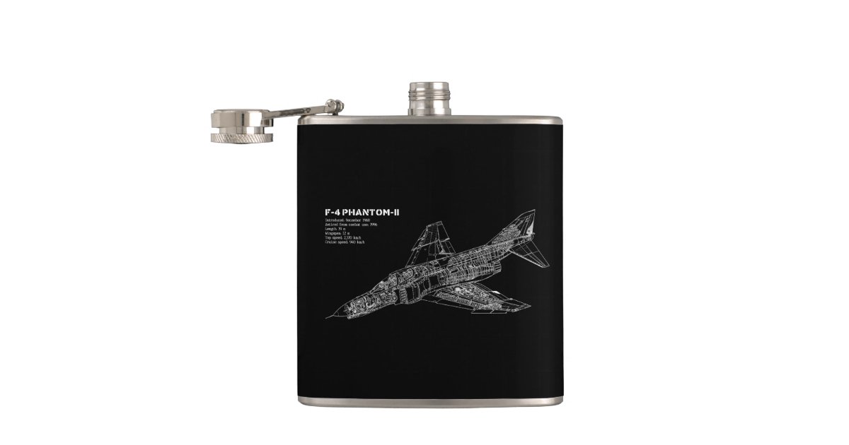 Phantom Fighter Jet (Supersonic Aircraft) Pilot Flask | Zazzle