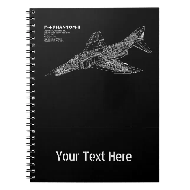 Phantom Fighter Jet (Supersonic Aircraft) Pilot Notebook | Zazzle