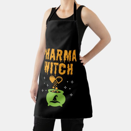 Pharma Witch Pharmacist Halloween Pharmacy Tech Apron | Zazzle