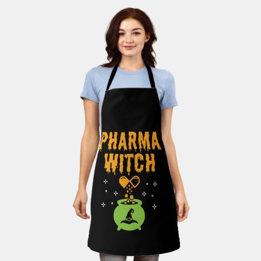 Pharma Witch Pharmacist Halloween Pharmacy Tech Apron | Zazzle