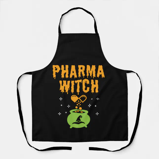Pharma Witch Pharmacist Halloween Pharmacy Tech Apron | Zazzle