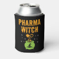Pharma Witch Pharmacist Halloween Pharmacy Tech Can Cooler | Zazzle