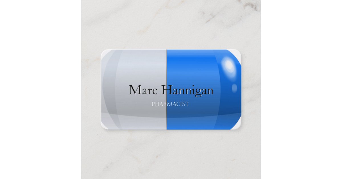PHARMACIST - blue pill pharmacy Business Card | Zazzle