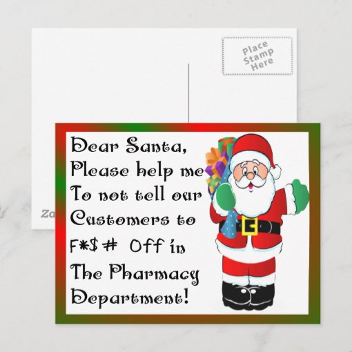 Pharmacist Christmas Themed Gifts Holiday Postcard | Zazzle