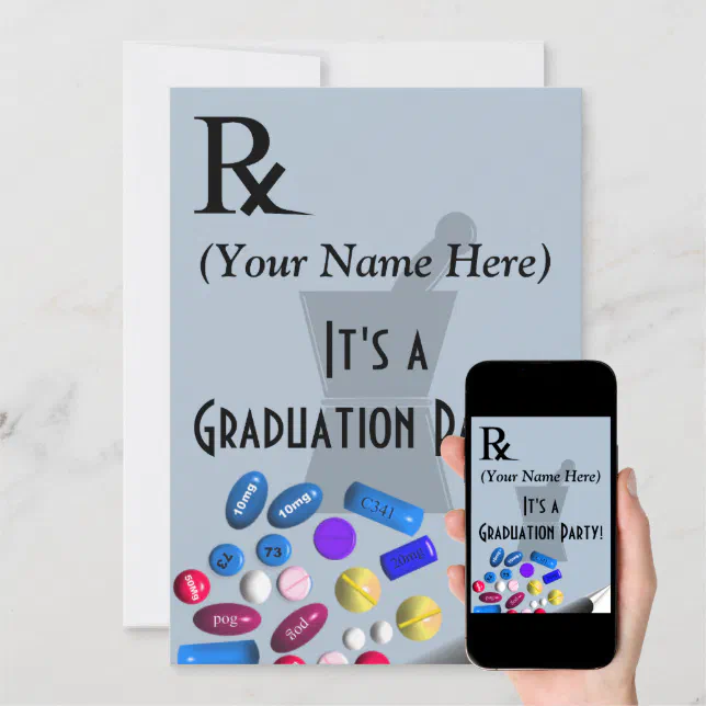 Pharmacist Graduation Invitations Rx Pad Design | Zazzle
