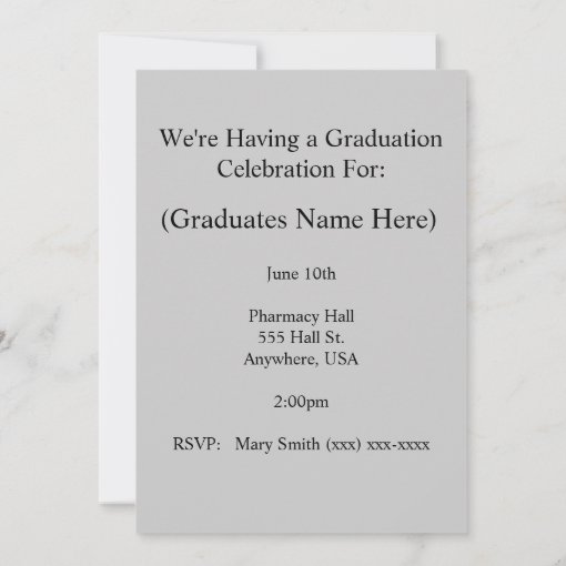 Pharmacist Graduation Invitations Rx Pad Design | Zazzle