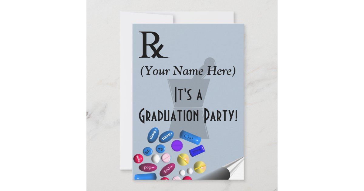 Pharmacist Graduation Invitations Rx Pad Design | Zazzle