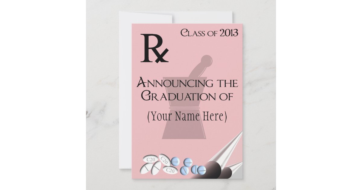 Pharmacist Graduation Invitations Rx Pad Design II | Zazzle