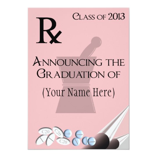 Pharmacist Graduation Invitations Rx Pad Design II | Zazzle.com