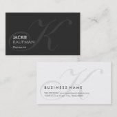 Pharmacist - Modern Swash Monogram Business Card | Zazzle