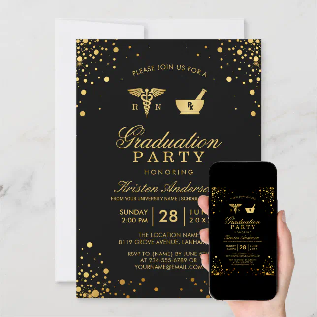 Pharmacist Nurse Practitioner Graduation Party Invitation | Zazzle