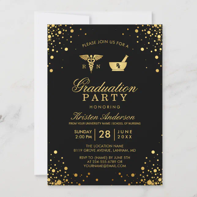 Pharmacist Nurse Practitioner Graduation Party Invitation | Zazzle