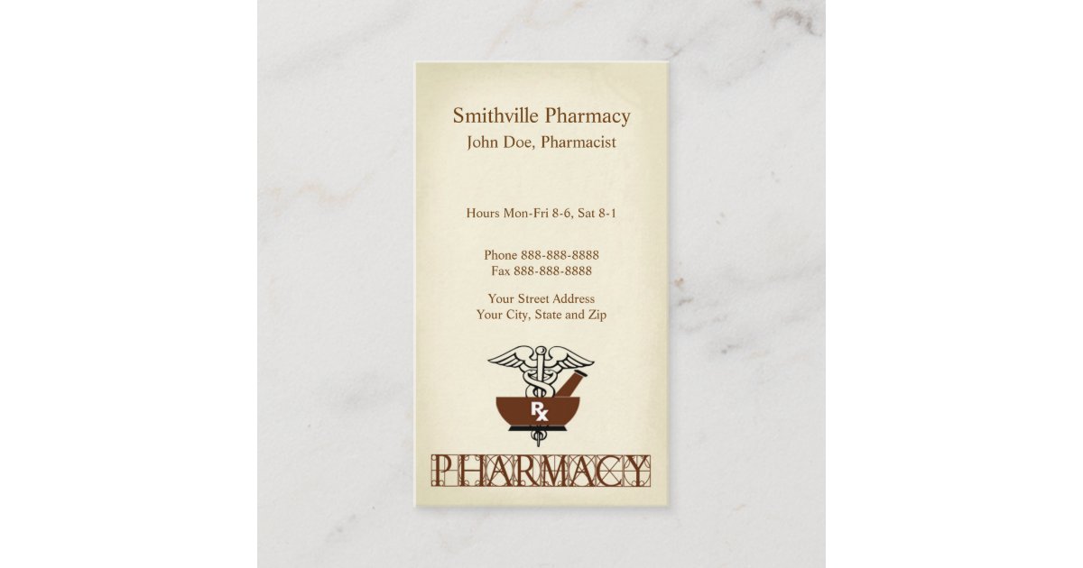 Pharmacist Pharmacy Business Card | Zazzle