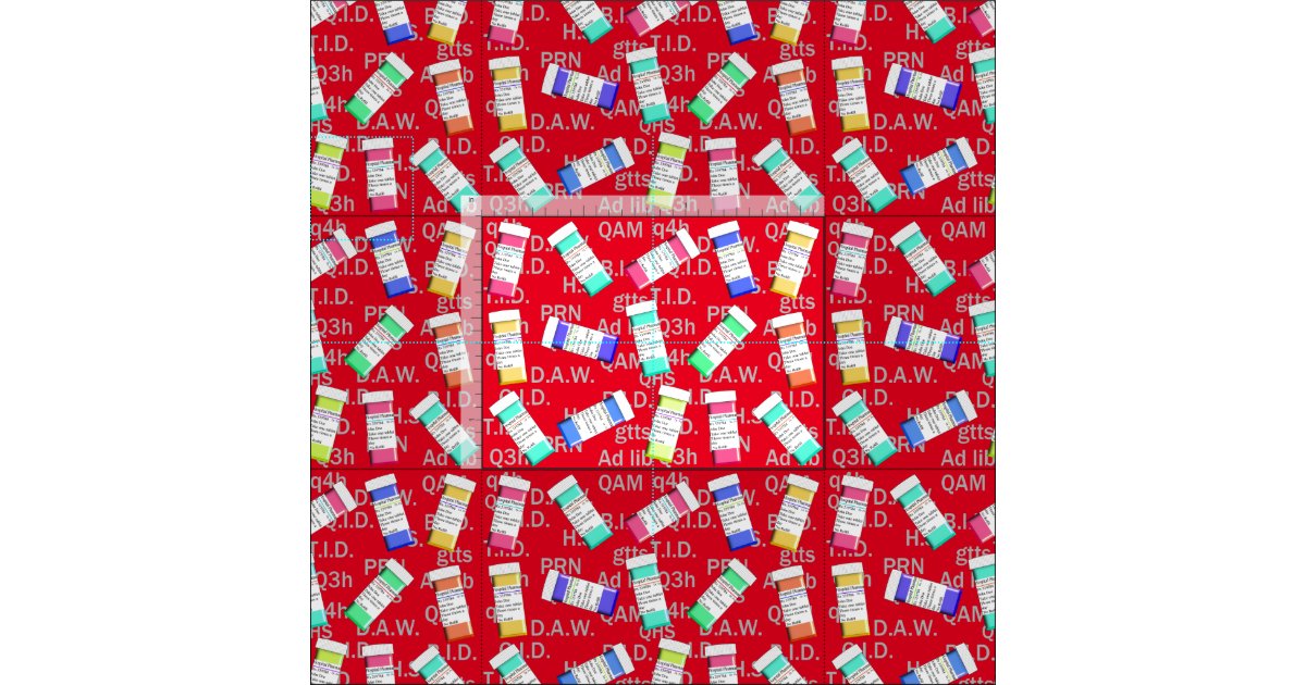 Pharmacist Prescription Bottles Red Fabric | Zazzle