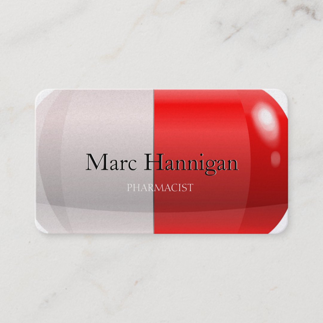 PHARMACIST - red pill pharmacy Business Card | Zazzle