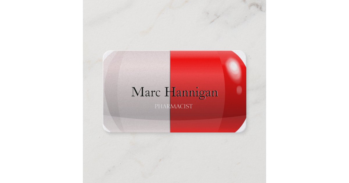 PHARMACIST - red pill pharmacy Business Card | Zazzle