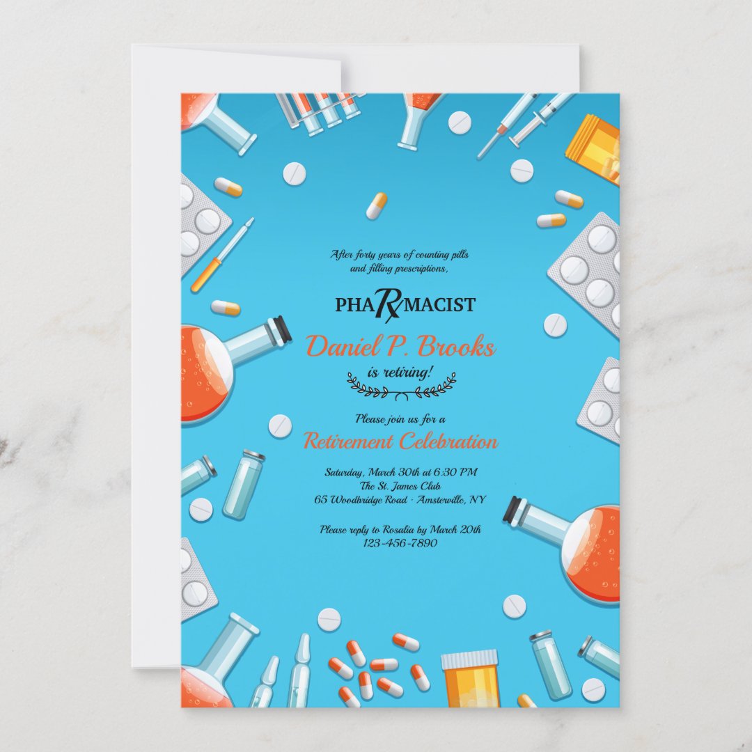 Pharmacist Retirement Party Invitation | Zazzle