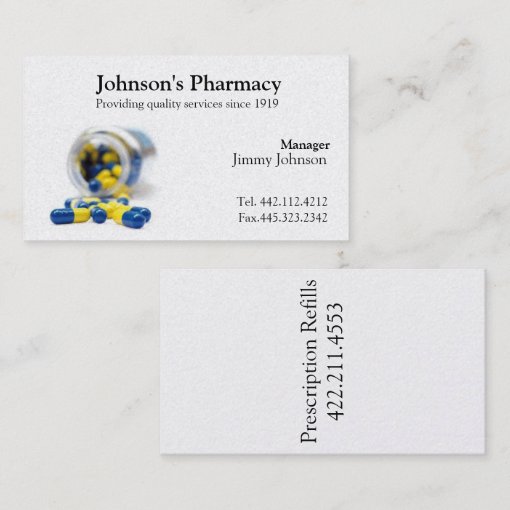 Pharmacy Business Card Pharmacist | Zazzle