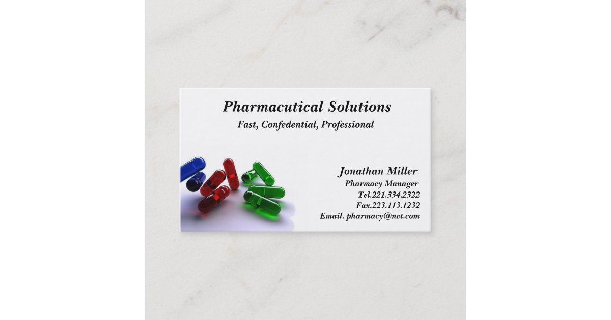 Pharmacy Business Card Pharmacist | Zazzle