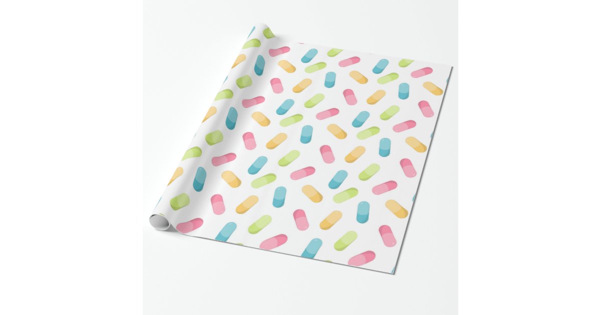 Pharmacy Colorful Pills Medical Wrapping Paper | Zazzle