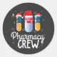 Pharmacy Crew. Pharmacist Christmas T-Shirt Classic Round Sticker | Zazzle