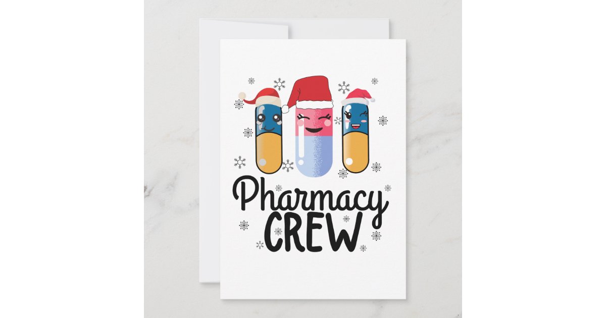 Pharmacy Crew. Pharmacist Christmas T-Shirt Invitation | Zazzle