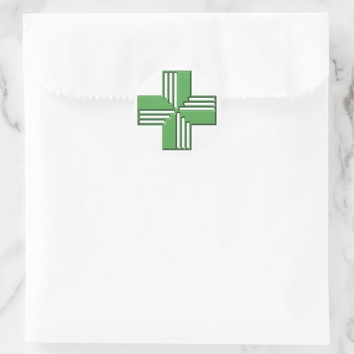 Pharmacy Cross Classic Round Sticker | Zazzle