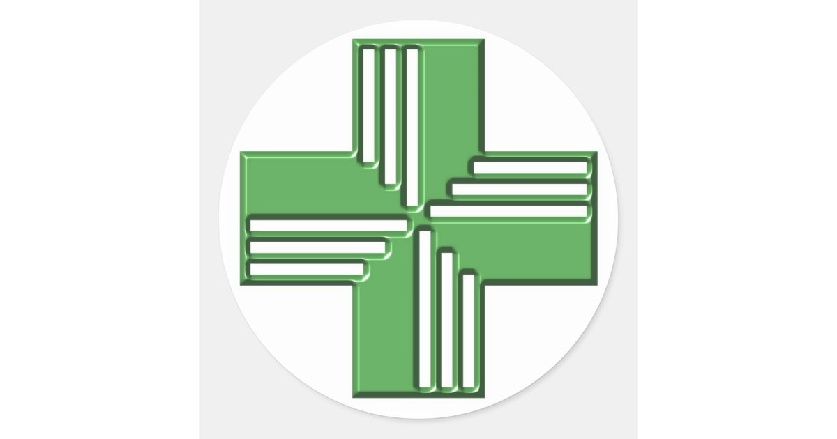Pharmacy Cross Classic Round Sticker | Zazzle