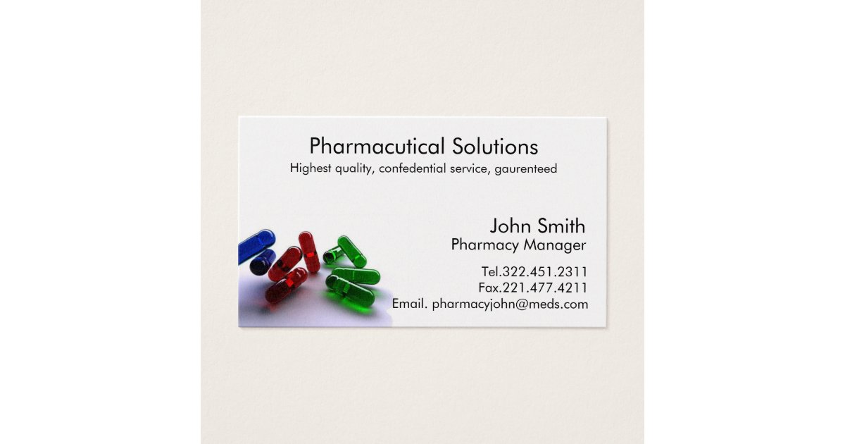 Pharmacy Pharmacist Business Card | Zazzle.com