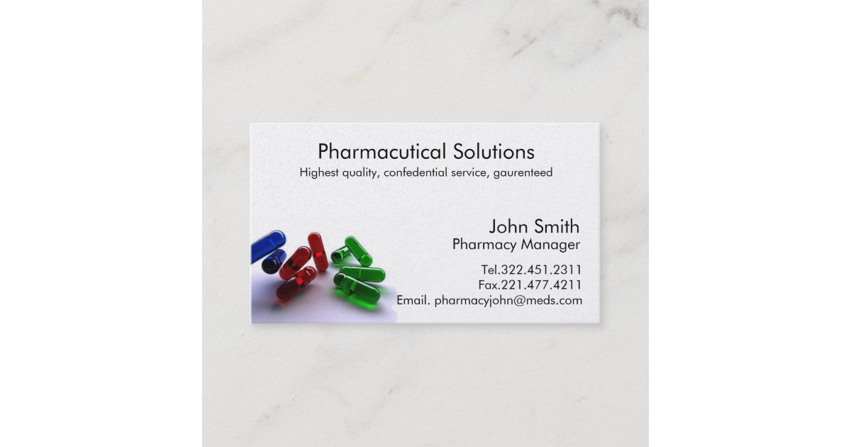 Pharmacy Pharmacist Business Card | Zazzle.com