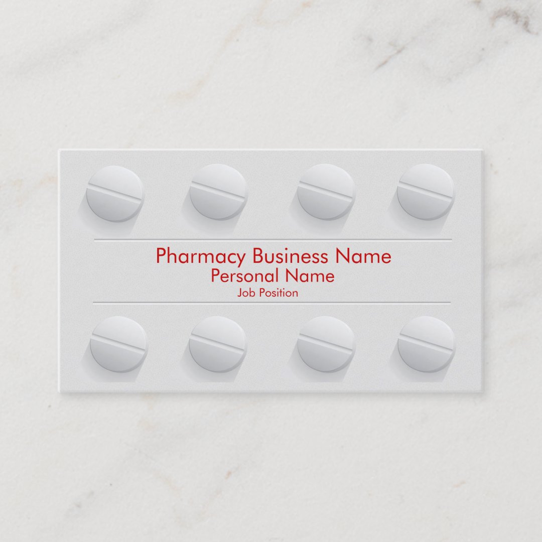 Pharmacy Pharmacist Business Drug Store Business Card | Zazzle