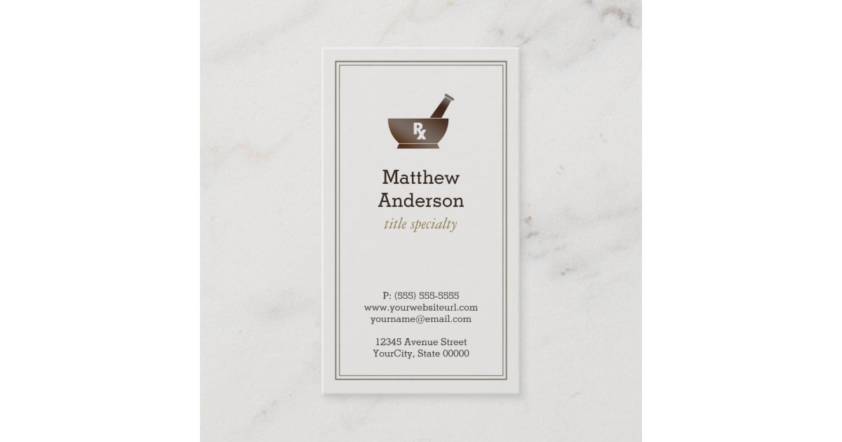 Pharmacy Pharmacist Druggist Logo Elegant Classic Business Card | Zazzle