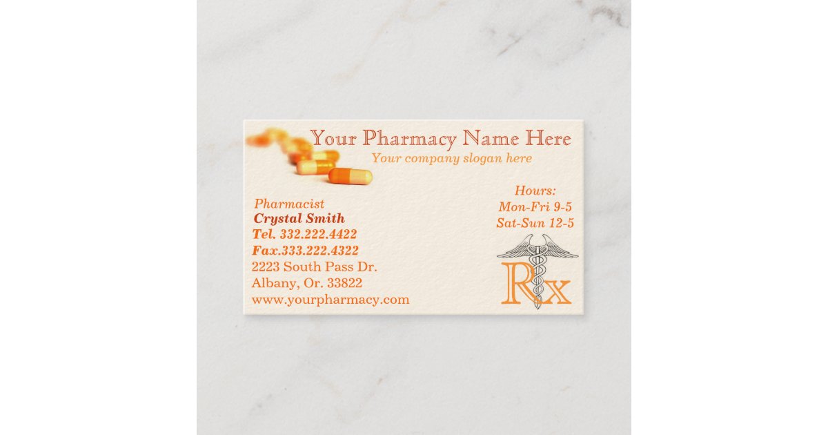 Pharmacy Pharmacist Medication List Business Card | Zazzle