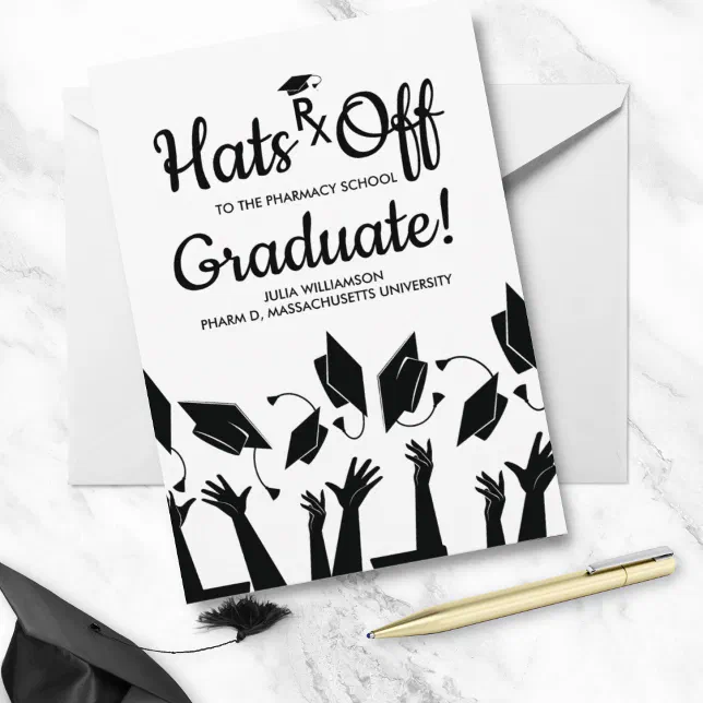 Pharmacy School Rx Grad Photo Graduation Party Invitation | Zazzle