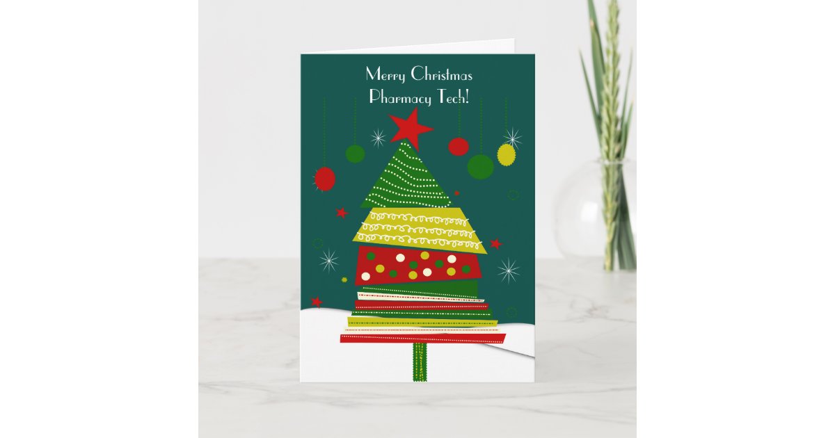 Pharmacy Tech Christmas Cards #6 Tree Design | Zazzle
