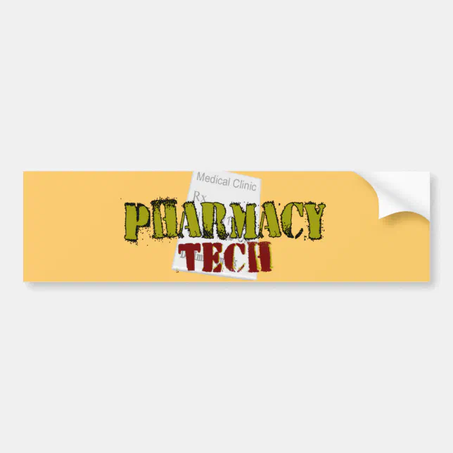 Pharmacy Tech Gifts With Prescription Design Bumper Sticker | Zazzle