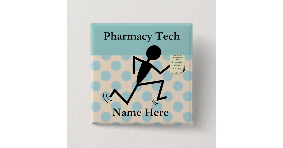 Pharmacy Tech Name Pins Badges | Zazzle