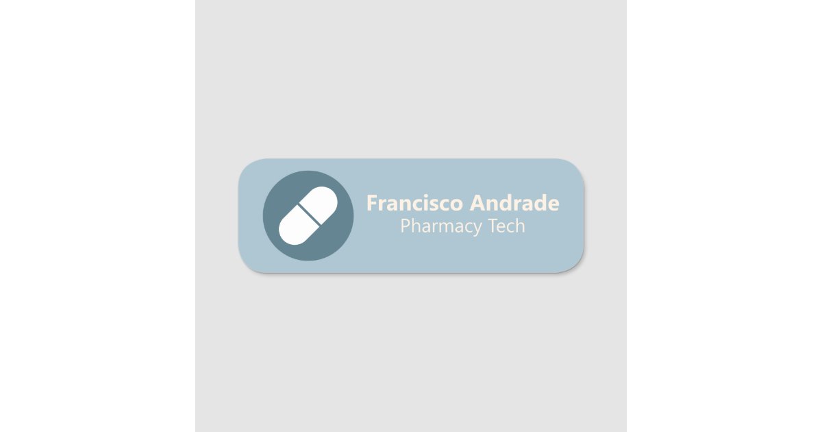 Pharmacy Tech Pharmacist Magnetic Decorative Pill Name Tag | Zazzle