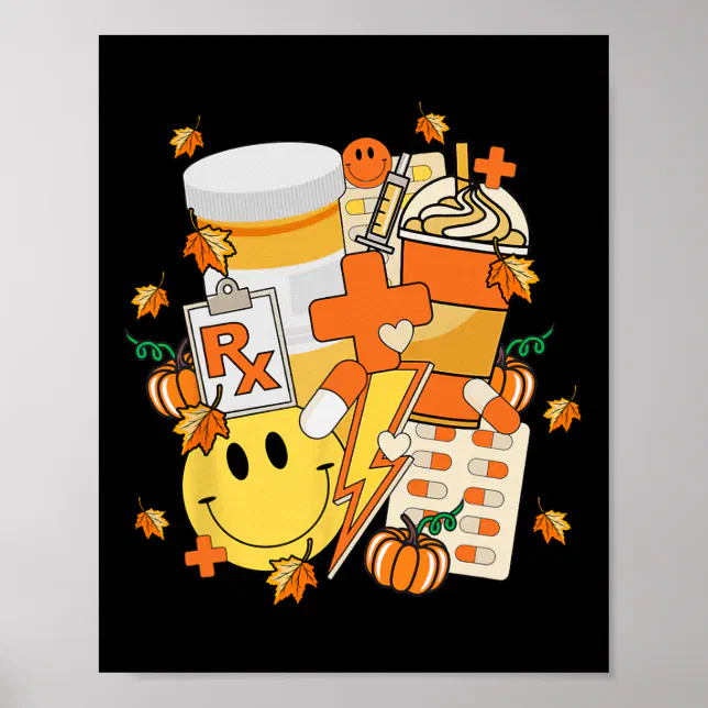 Pharmacy Tech Technician Pharmacist Student Fall V Poster | Zazzle